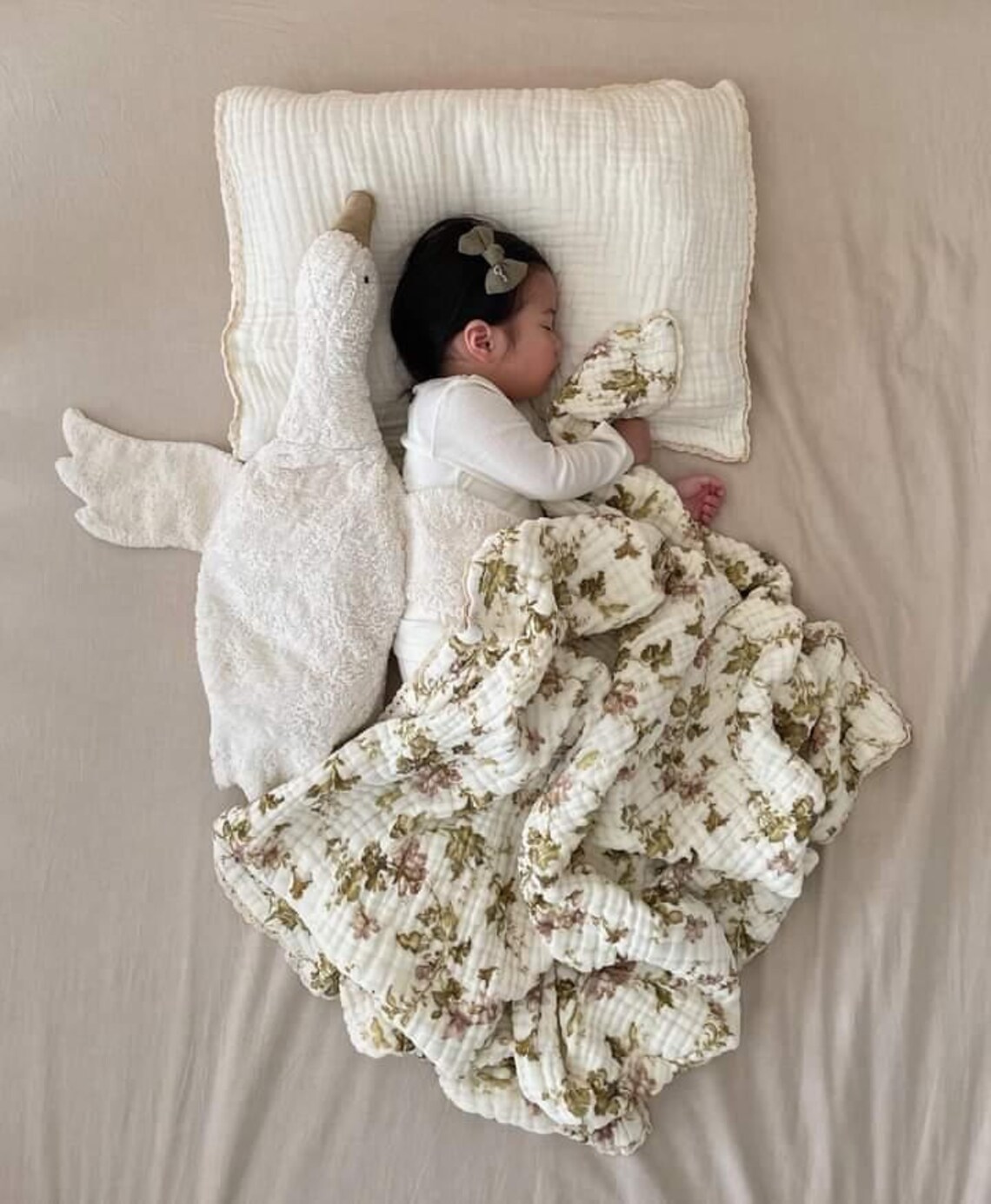 Meadow | Lace Cot Blanket | 9 Layer Cotton Gauze Blanket - Etsy