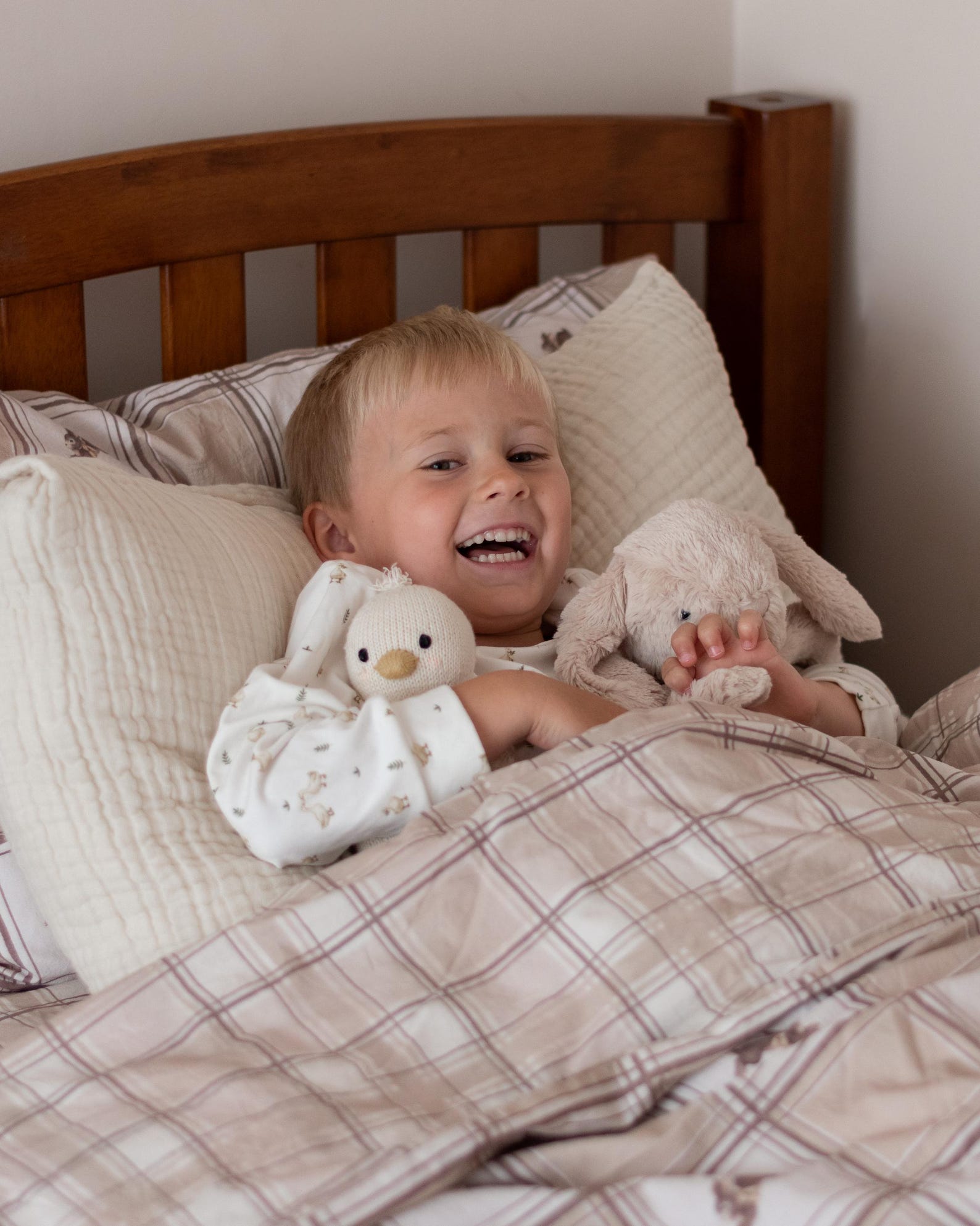 Burrow & Cottage Check Duvet | Plain Checkered and Jumping Bunny ...