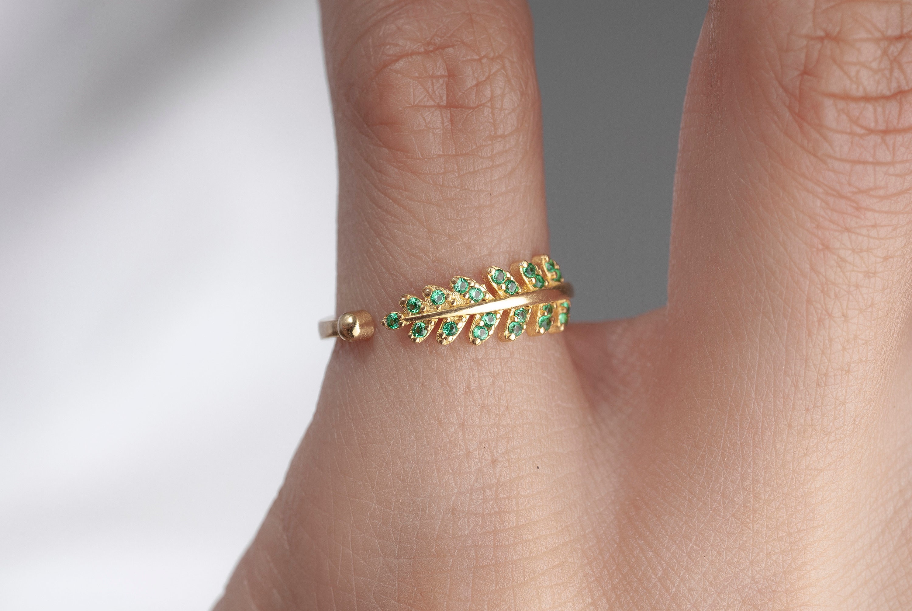 925 Green Olive Branch Ring, Ivy Ring, Minimalist Nature Ring, Adjustable Ring, Tree Branch Ring ...