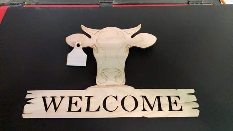 Cow Tag Welcome-svg for Laser - Etsy
