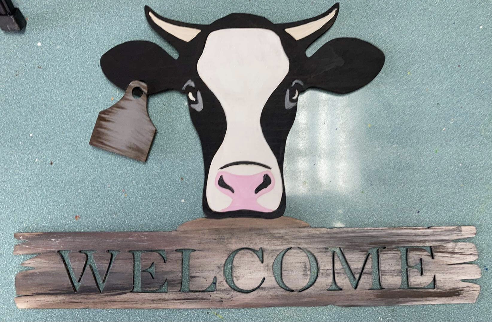 Cow Tag Welcome-svg for Laser - Etsy