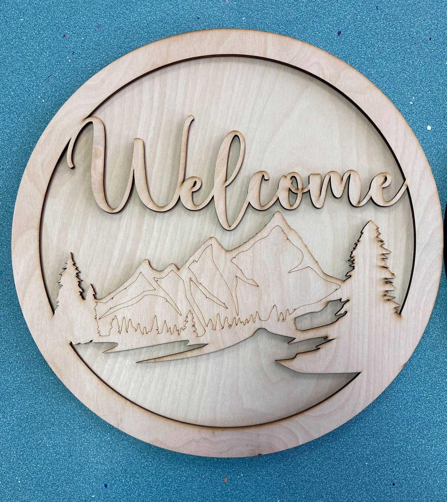 Mountain Welcome Sign/door Hanger Svg-digital Product for Laser Cutting ...