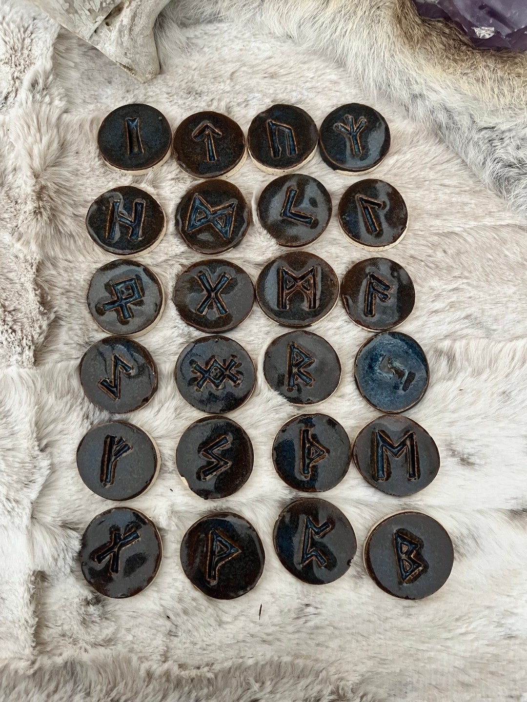 Ceramic Elder Futhark Rune Set, Rune Set, Ceramic Runes, Ceramic Rune ...