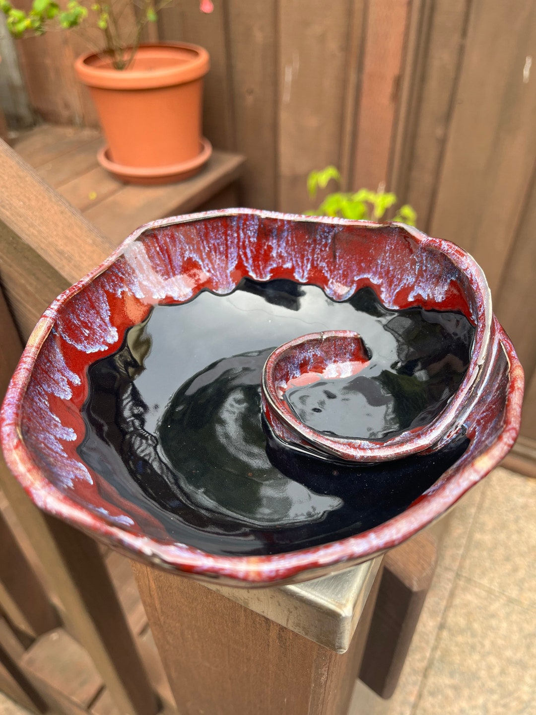 Spiral Bowl Cleansing Bowl Glaze Drip Sea Glass Bowl - Etsy
