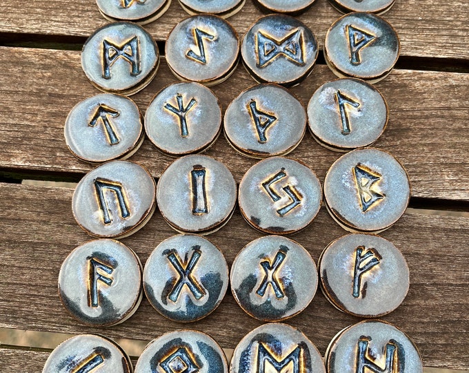 Ceramic Elder Futhark Rune Set, Rune Set, Ceramic Runes, Ceramic Rune ...