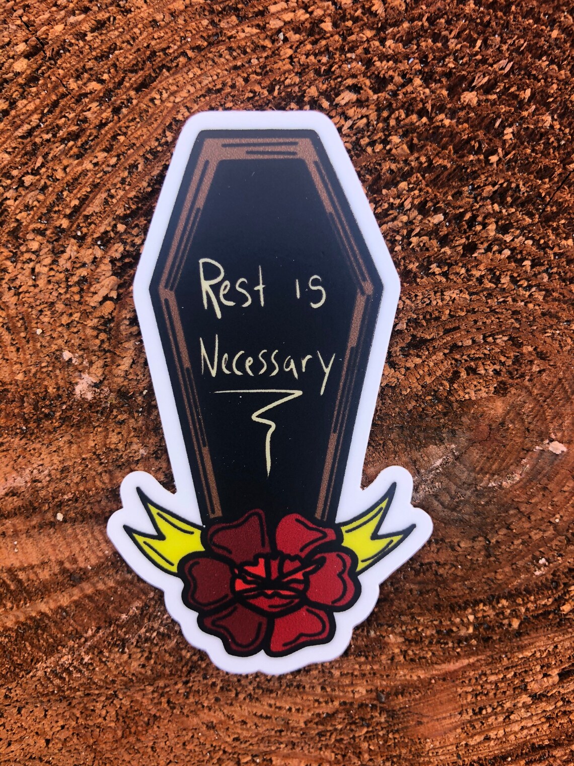 Rest is Necessary Coffin Sticker Coffin Sticker Gothic - Etsy