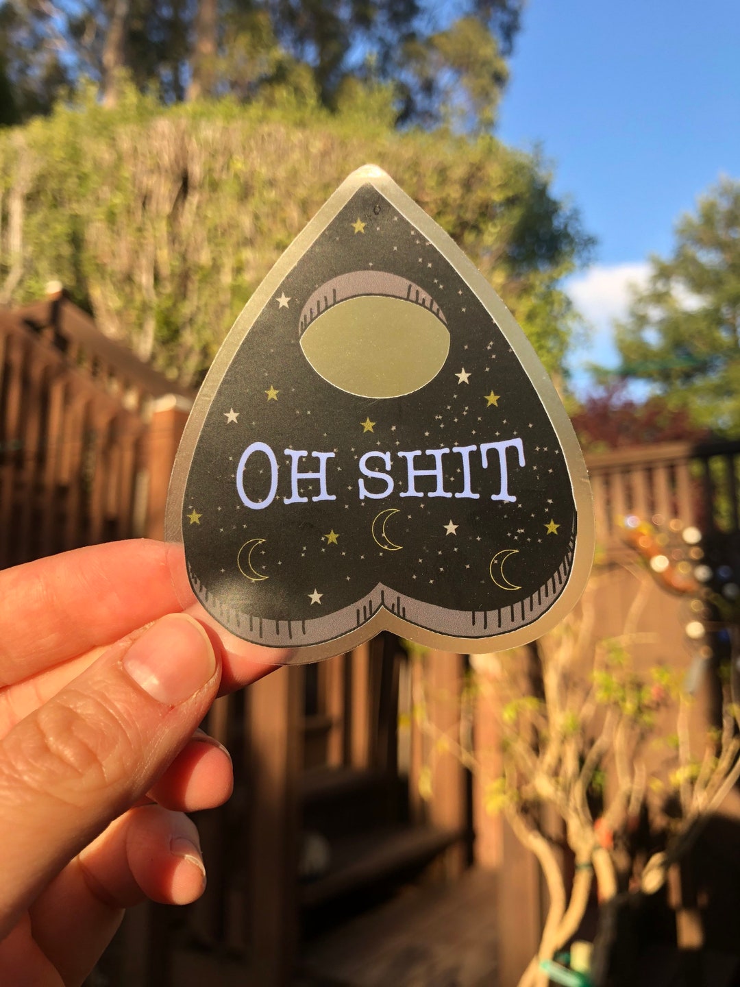 Planchette Sticker, Ouija Board Sticker, Oh Shit Sticker, Witchy ...