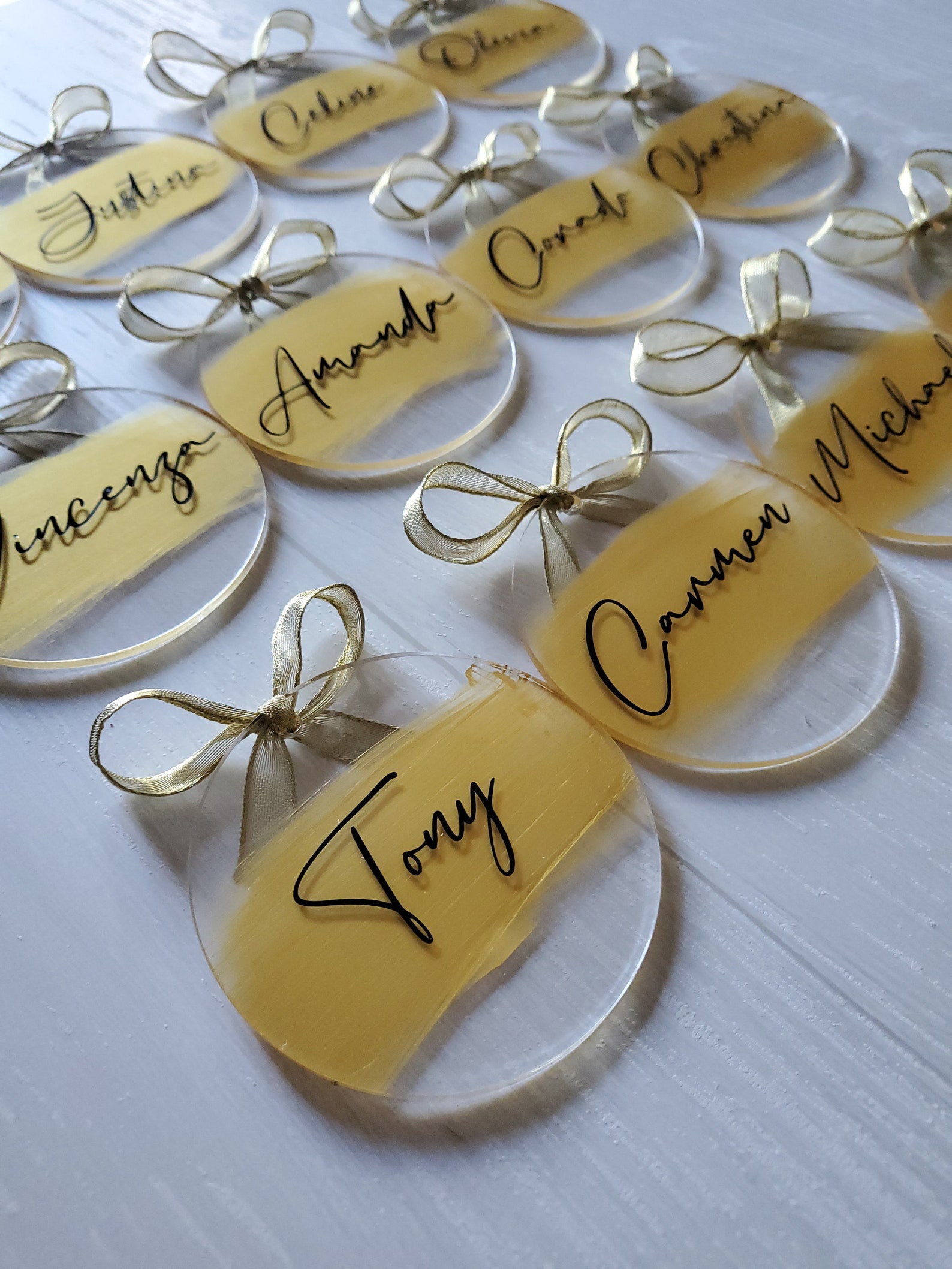 Hand Crafted Acrylic Name Place Cards for Celebrations, Birthday ...