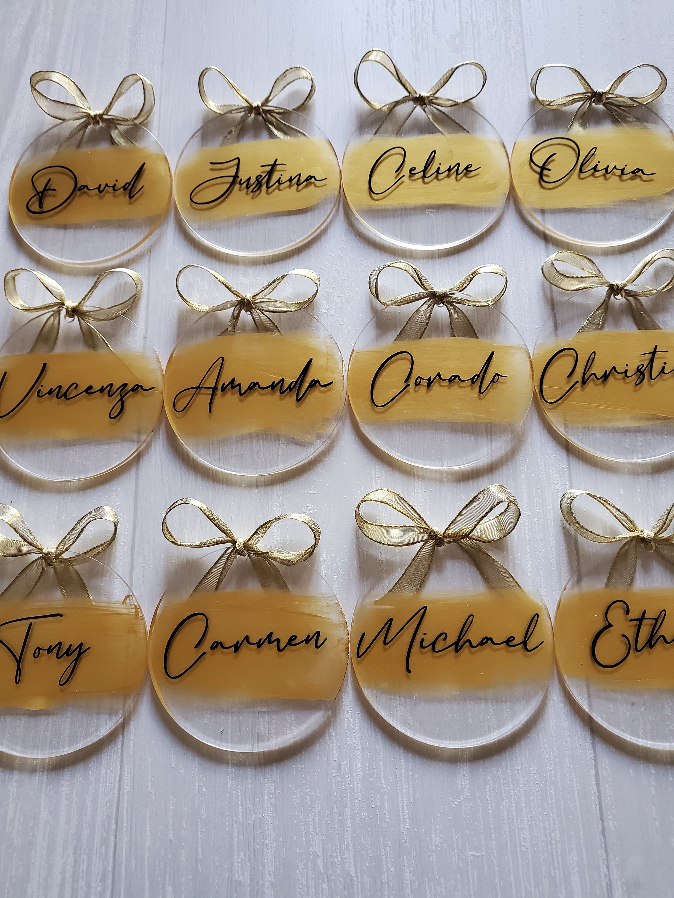 Hand Crafted Acrylic Name Place Cards for Celebrations, Birthday ...