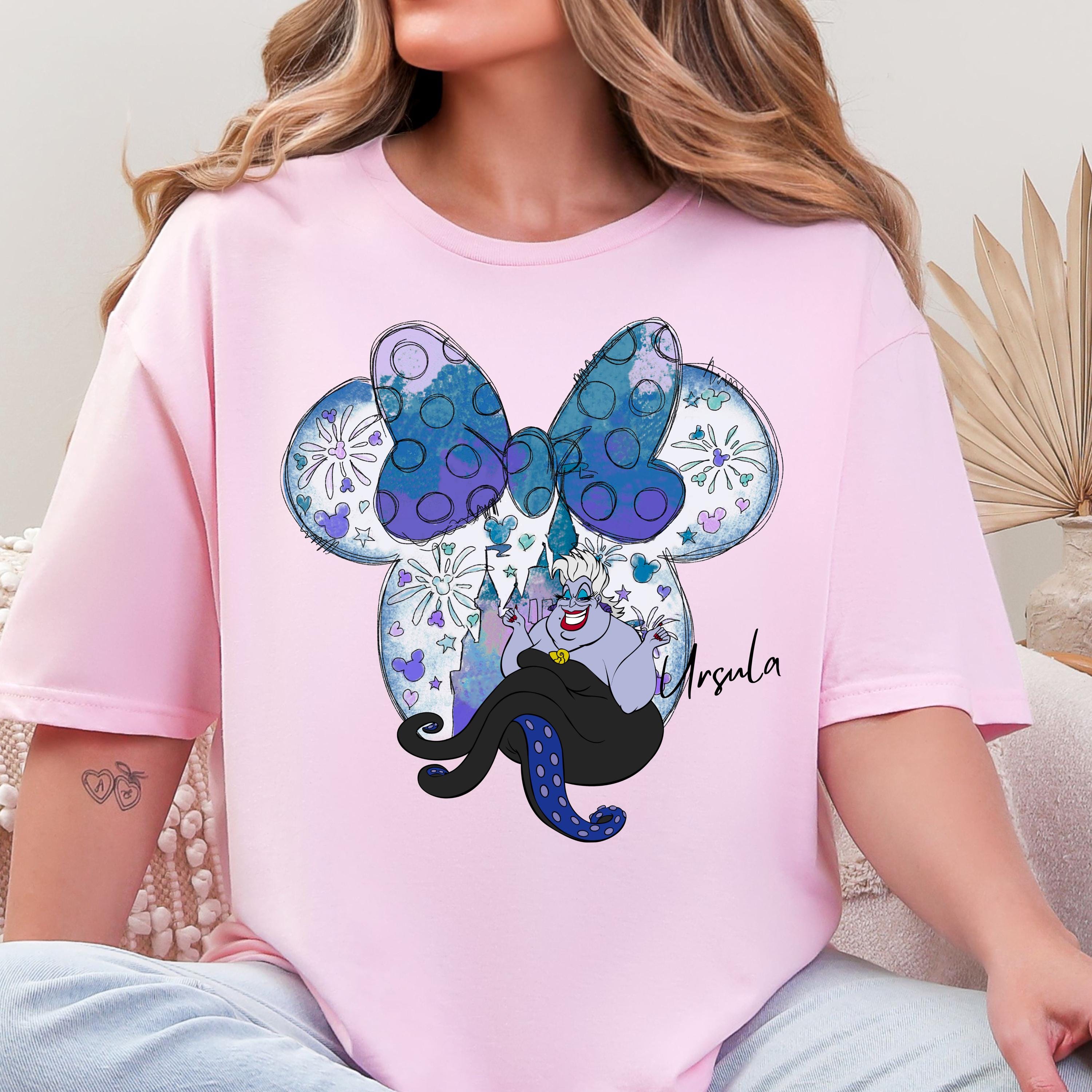 Ursula Watercolor Shirt, Villain Minnie Ears Tee, Disney Villain Shirt ...