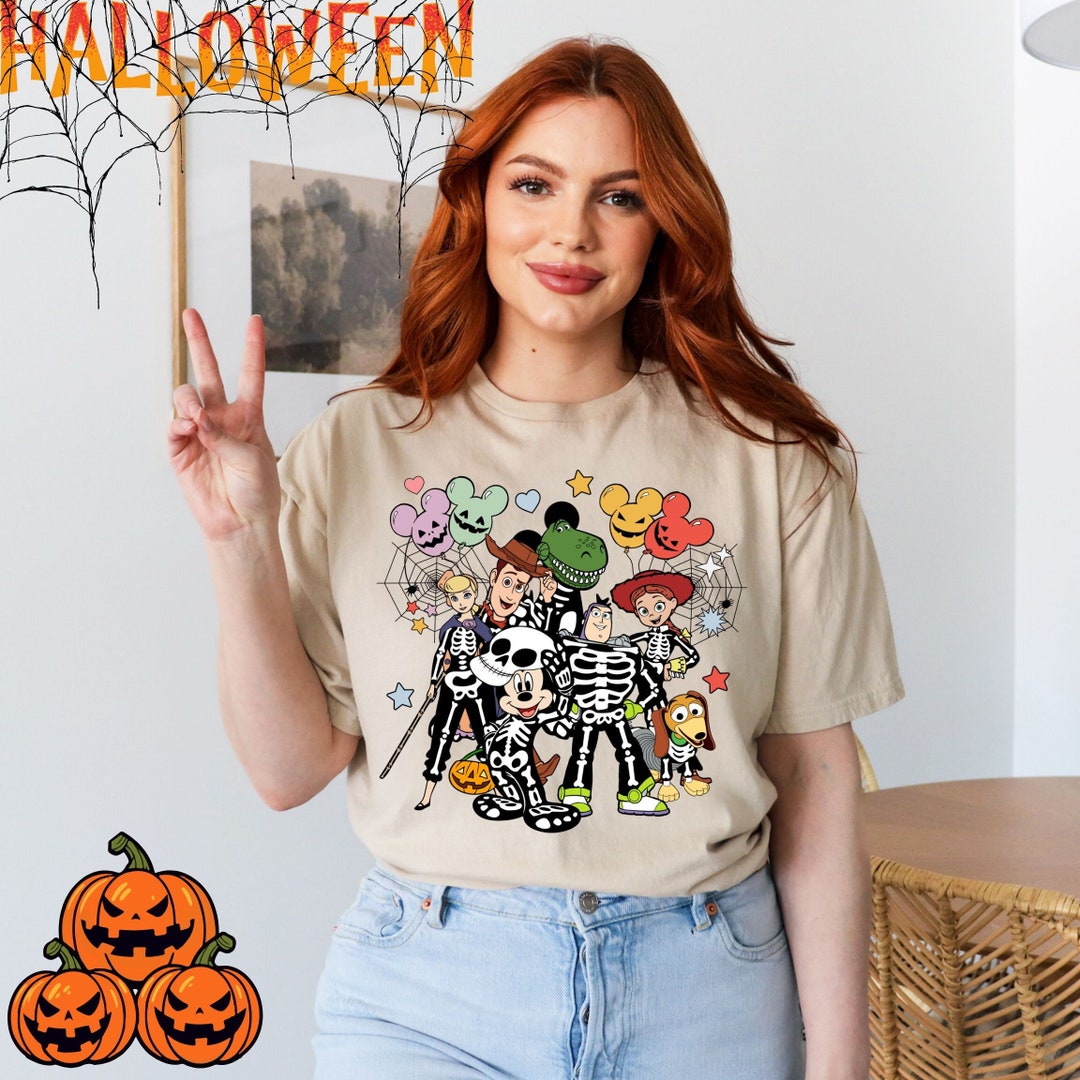 Toy Story Characters and Mickey Skeleton Themed Shirt for Halloween ...