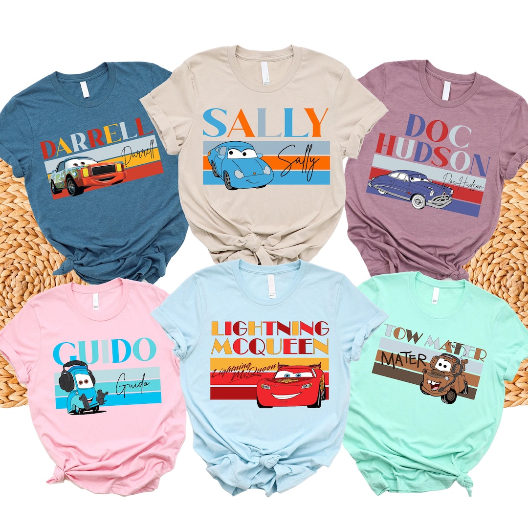 Disney Cars Group Shirts, 20 Cars Characters Available, Cars Tee ...