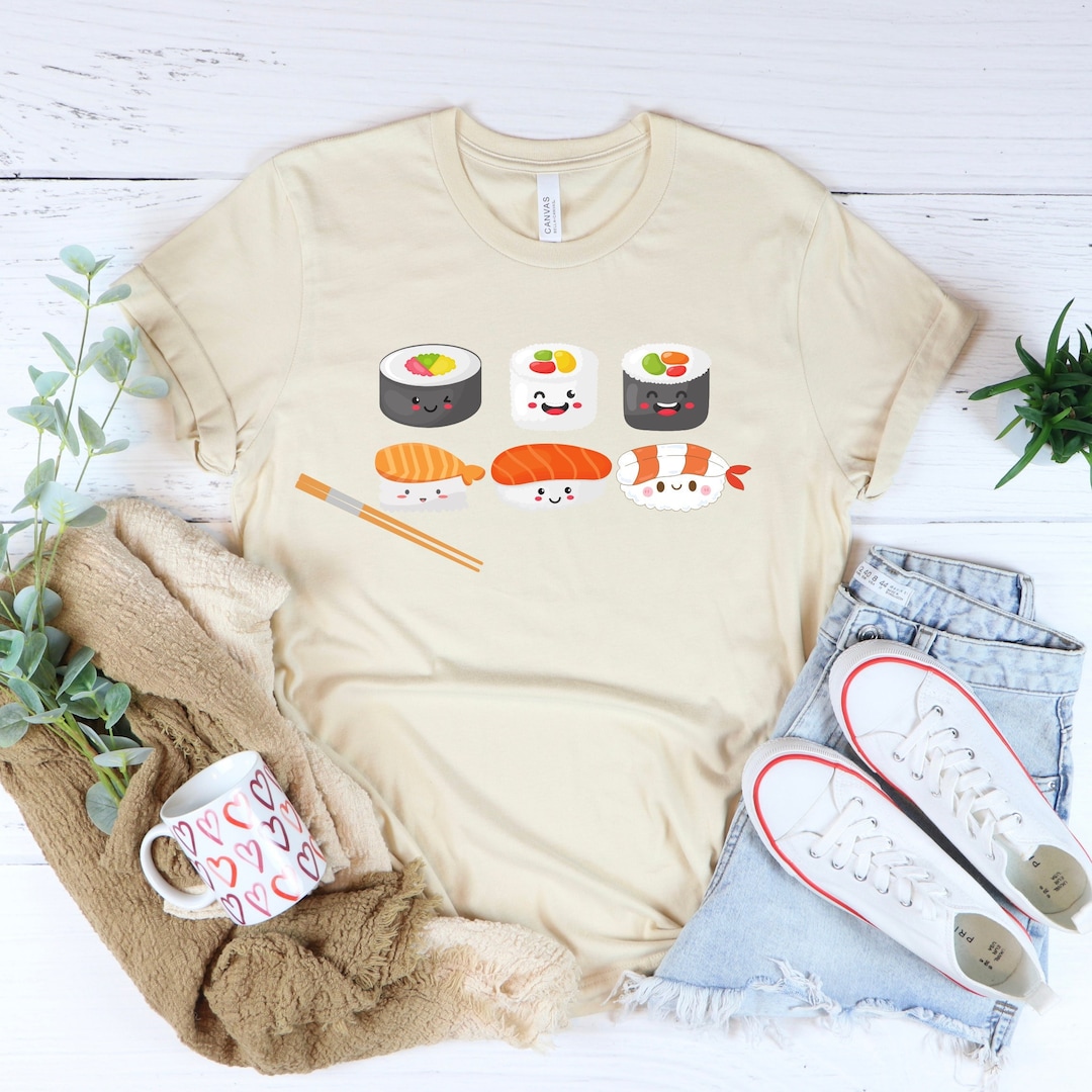 Sushi and Chopsticks Shirt, Sushi Roll Shirt, Cute Shirt, Asian Shirt ...
