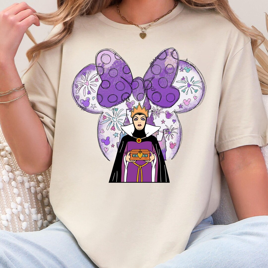 Disney Watercolor Evil Queen Shirt, Villain Minnie Ears Tee, Seven ...