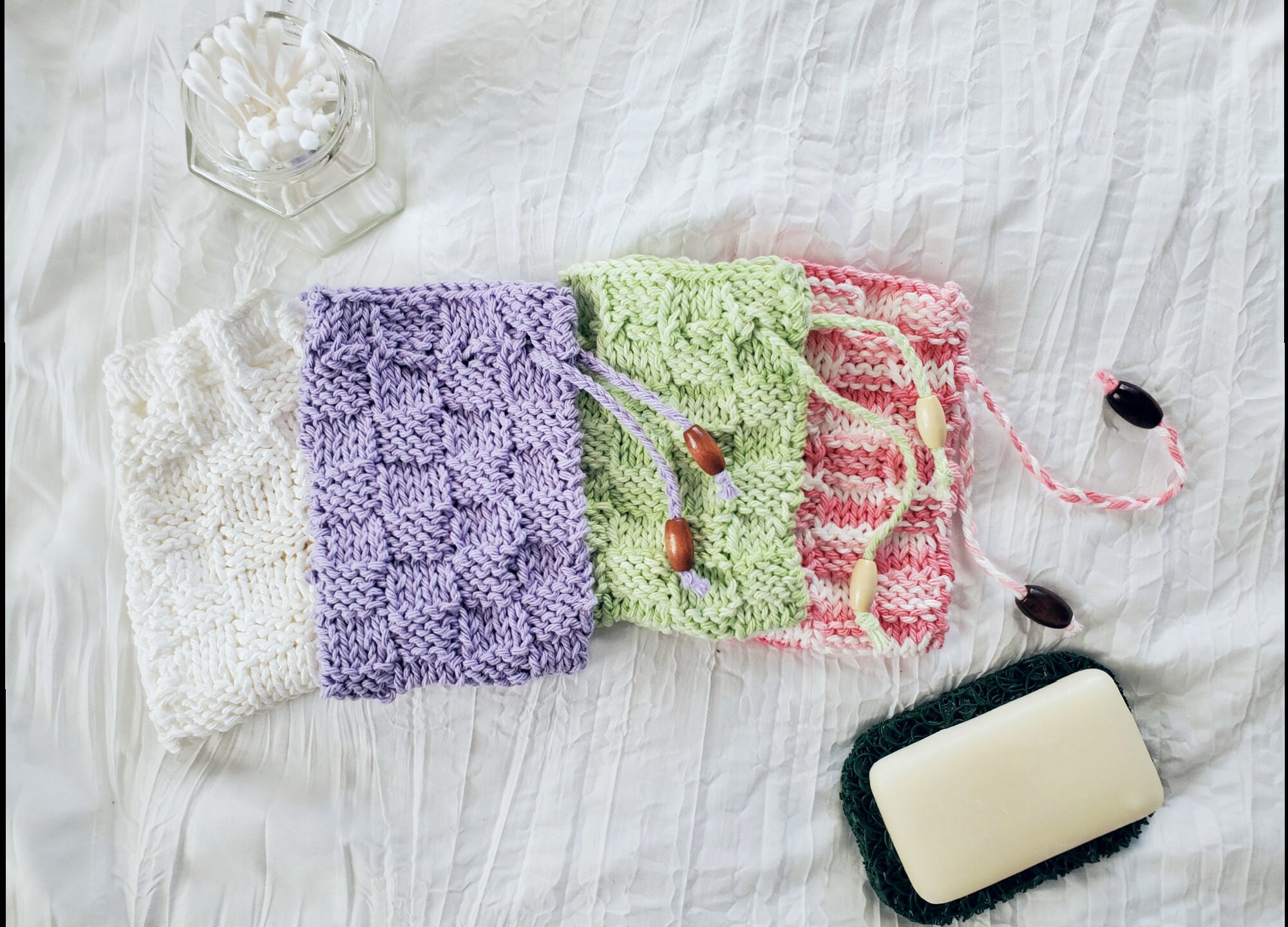 Soap Saver Bag Knitting Pattern, Customizable Knit Soap Sack for Gentle ...