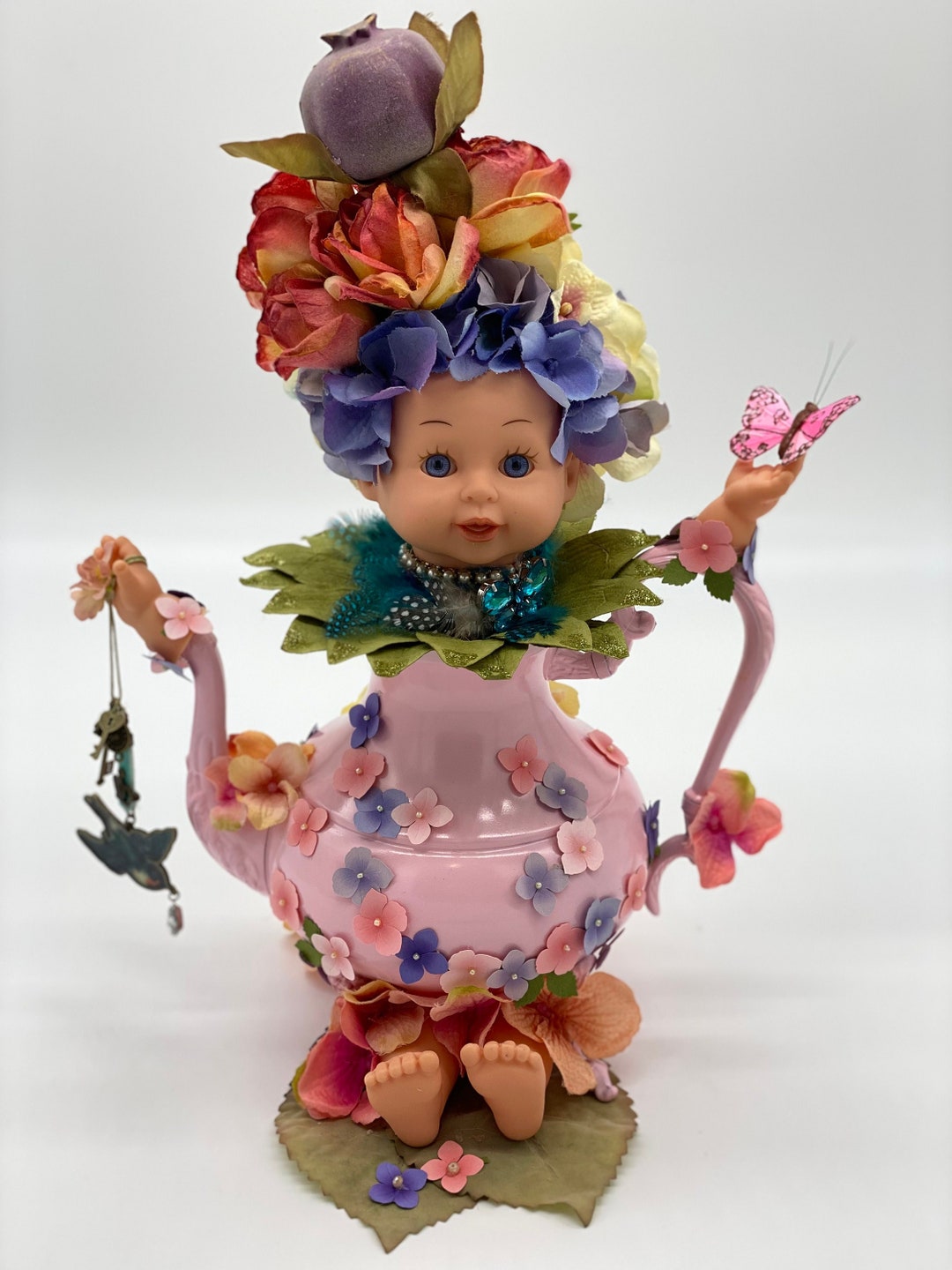 Flower Power Coffee Pot Girl - Etsy