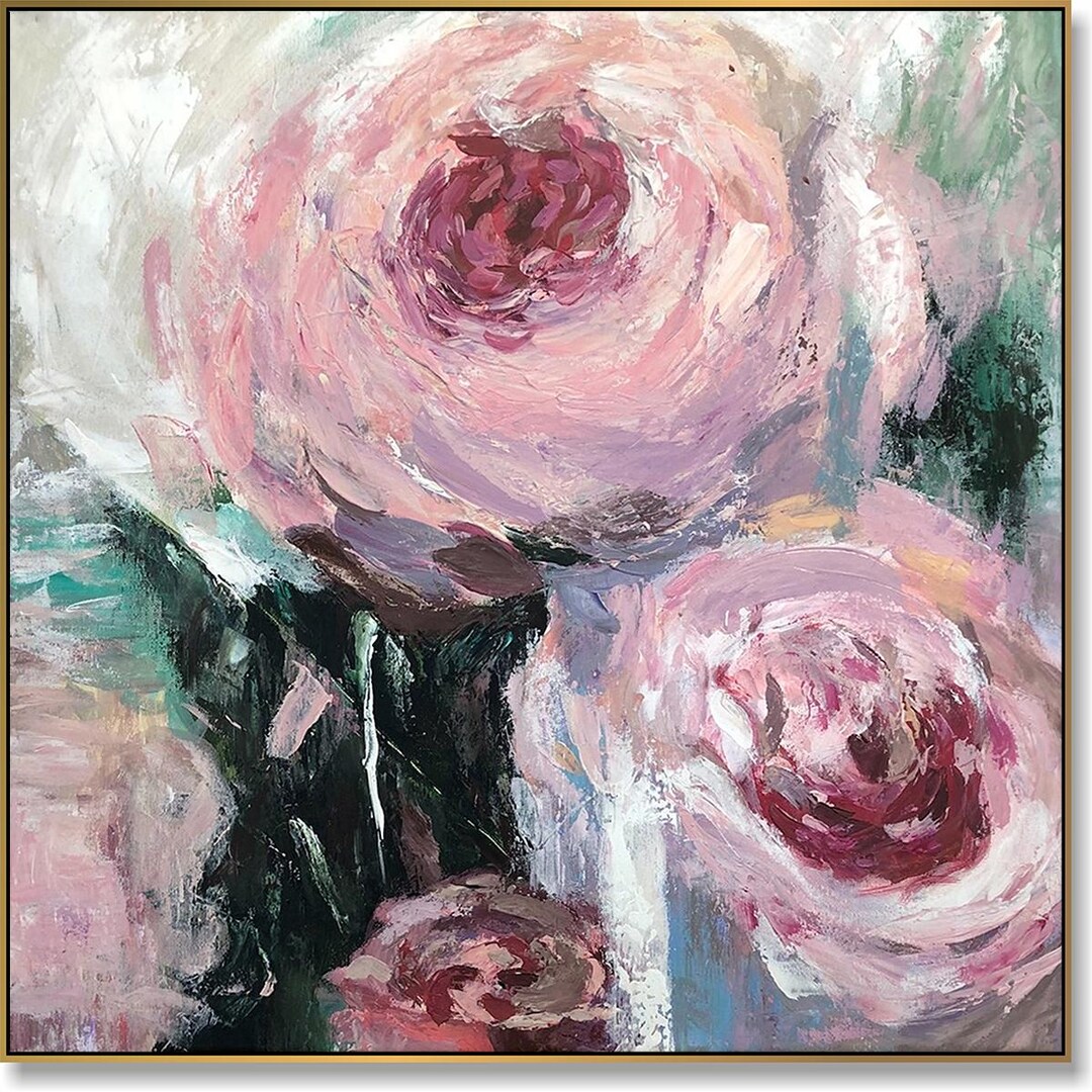 Original Impressionist Rose Painting: Soft Pastel Floral Wall Art (23 ...