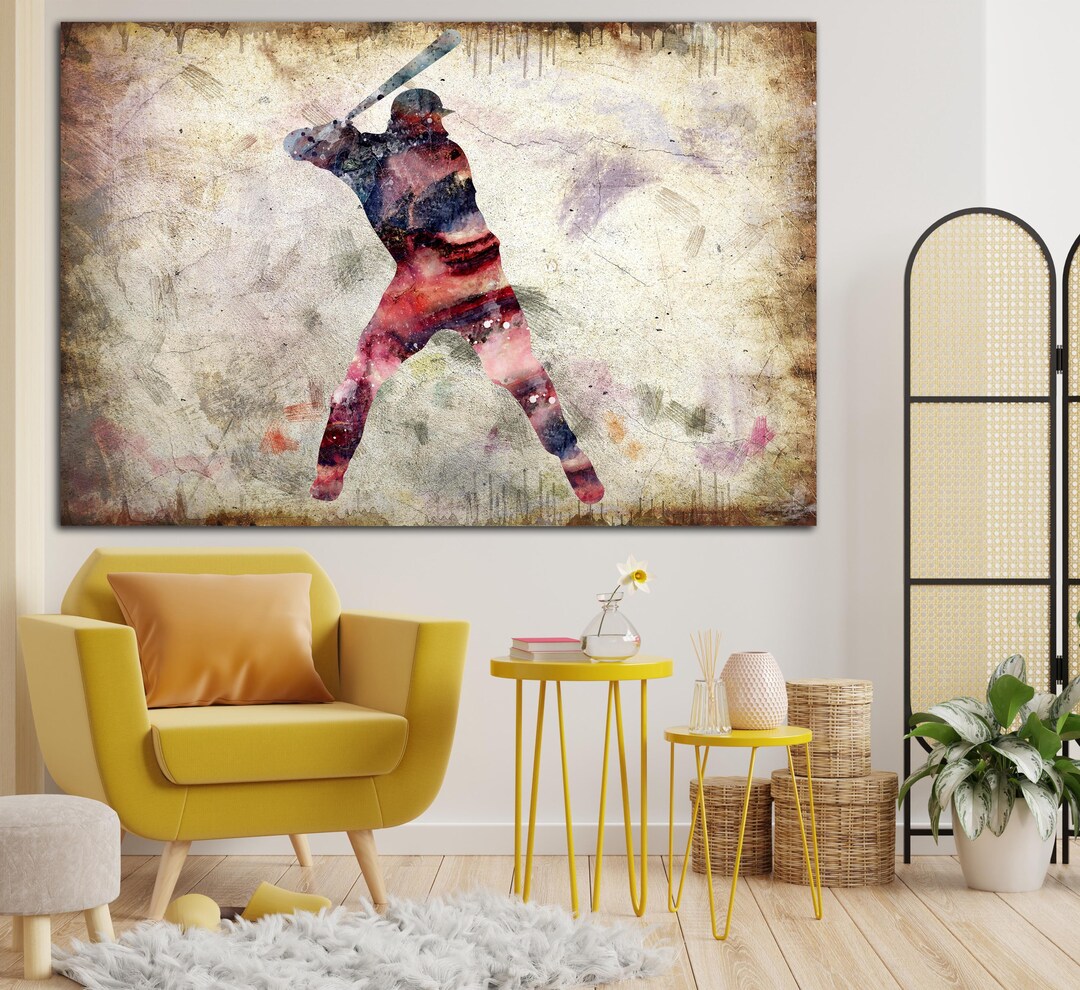 Abstract Baseball Batter Canvas Print: Sports Wall Art - Etsy