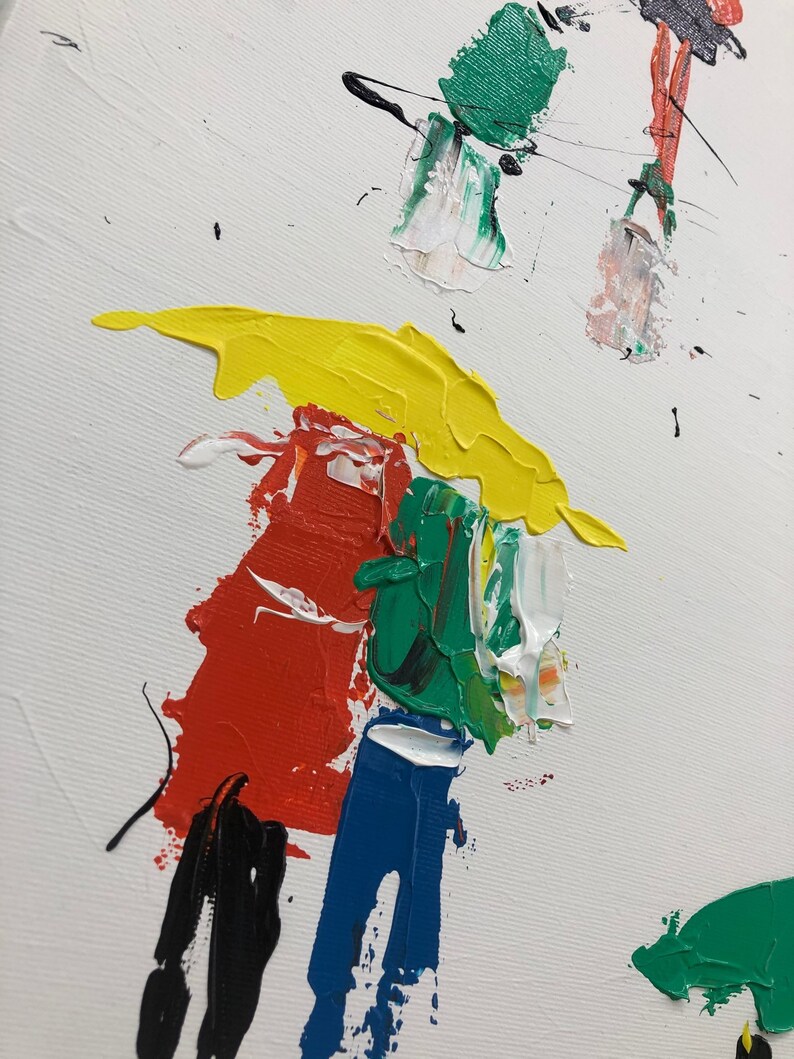 Abstract Oil Painting Canvas Large Modern Wall Art Umbrellas Art Hand ...