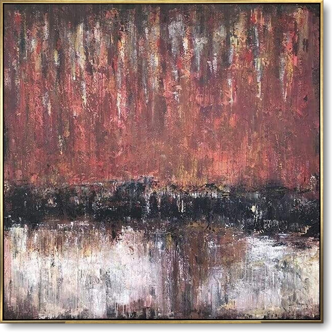 Abstract Expressionist Painting: Earth Tones Modern Wall Art (60x60 ...