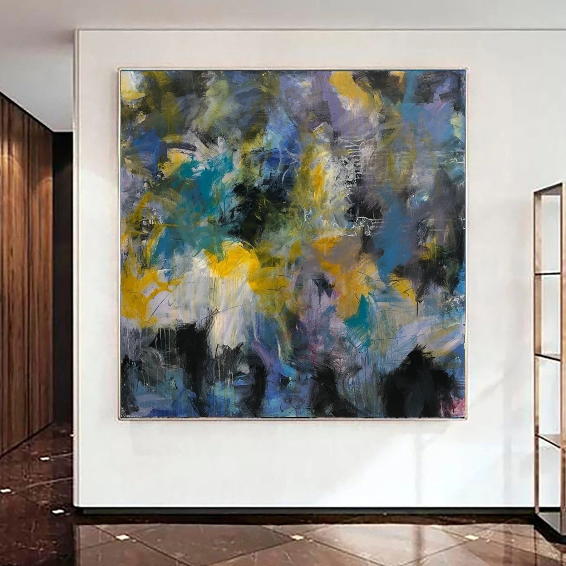 46x46 Large Abstract Colorful Modern Paintings on Canvas - Etsy