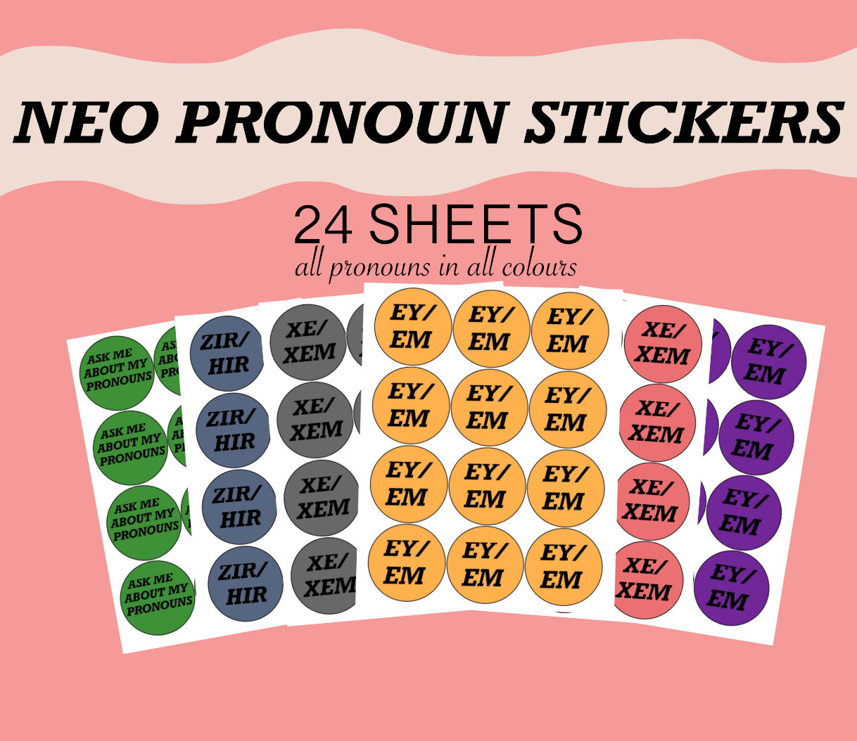 Neo-pronoun Stickers PDF - Etsy