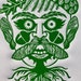 Green Man Art Lino Print Wall Art Spring Rebirth New Growth Cycle ...