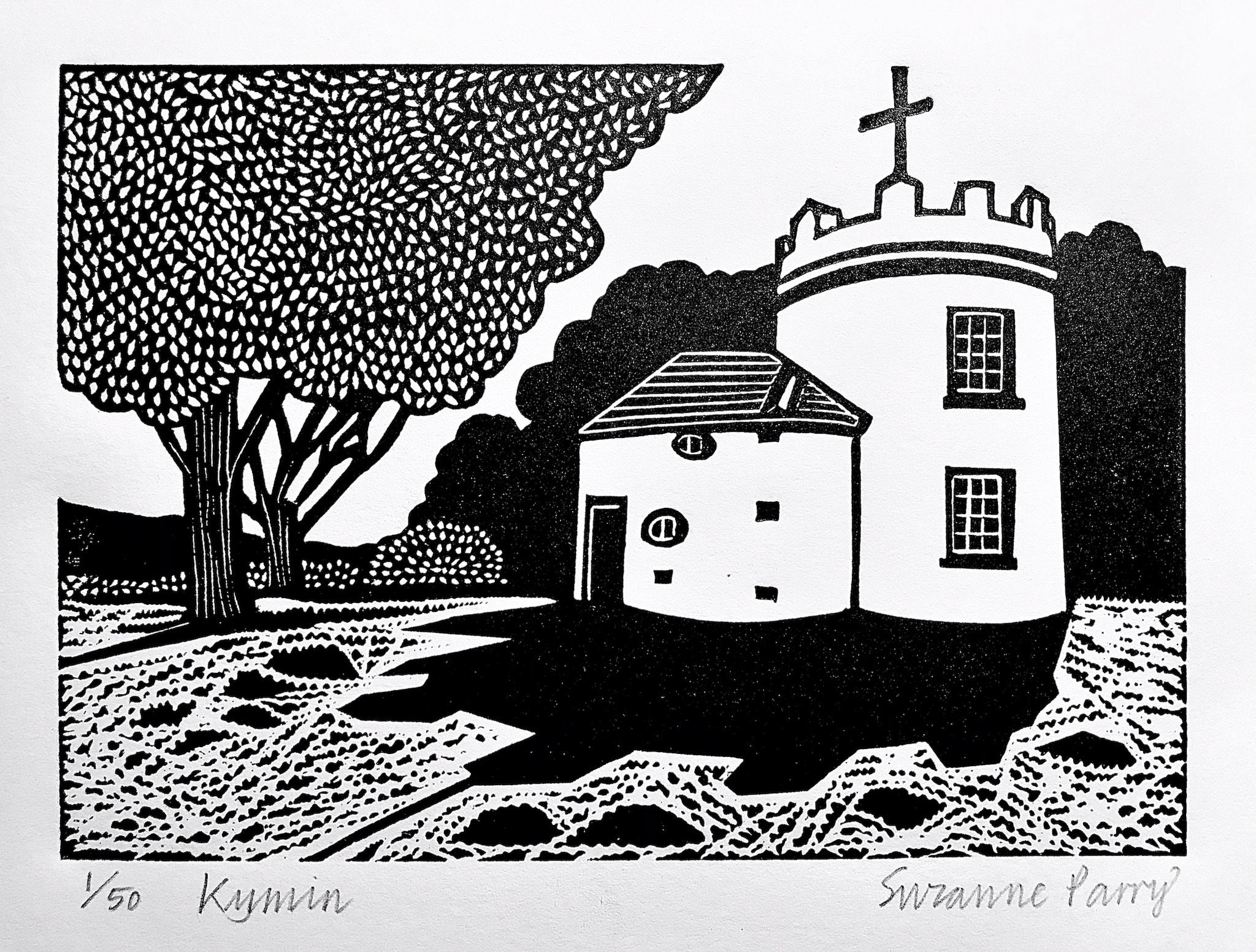 Kymin Art Lino Print Wall Art the Kymin Monmouth Monmouthshire - Etsy UK