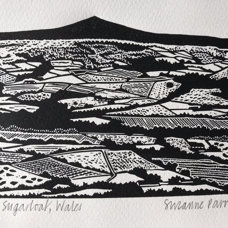 Mountain Linocut - Etsy