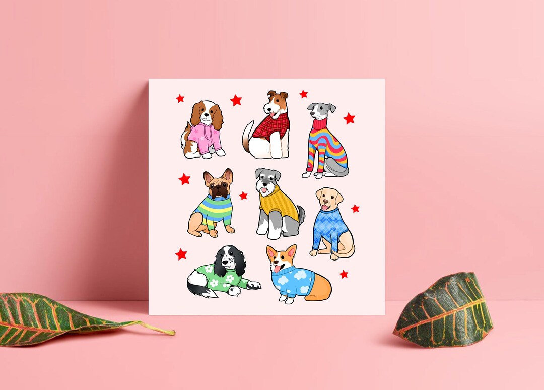 Stylish Dogs - Physical Art Print - Digital Illustration - Etsy