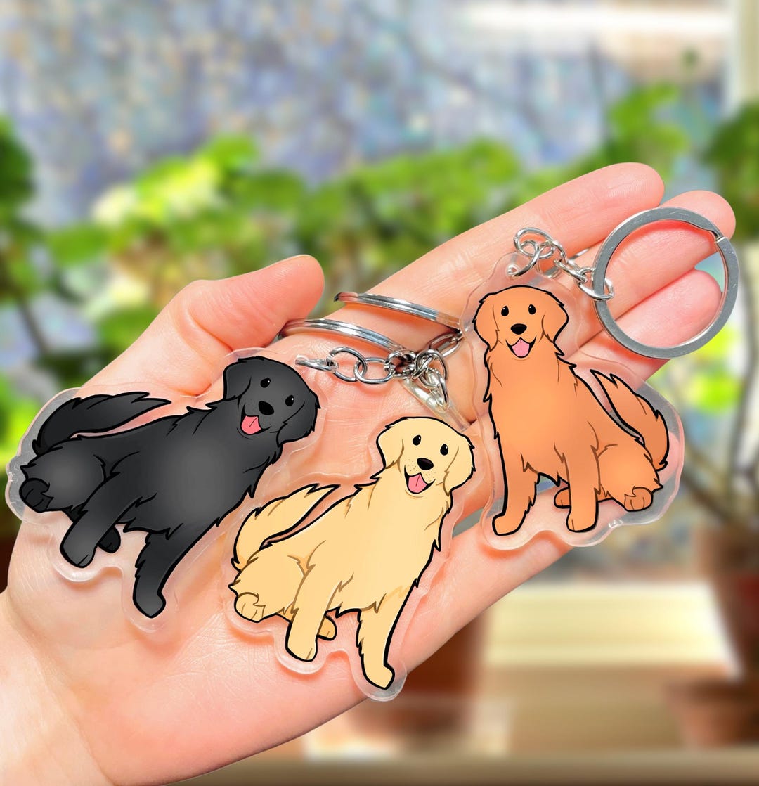 Dog Keyring - Retriever / Red Retriever / Golden Retriever / Black ...
