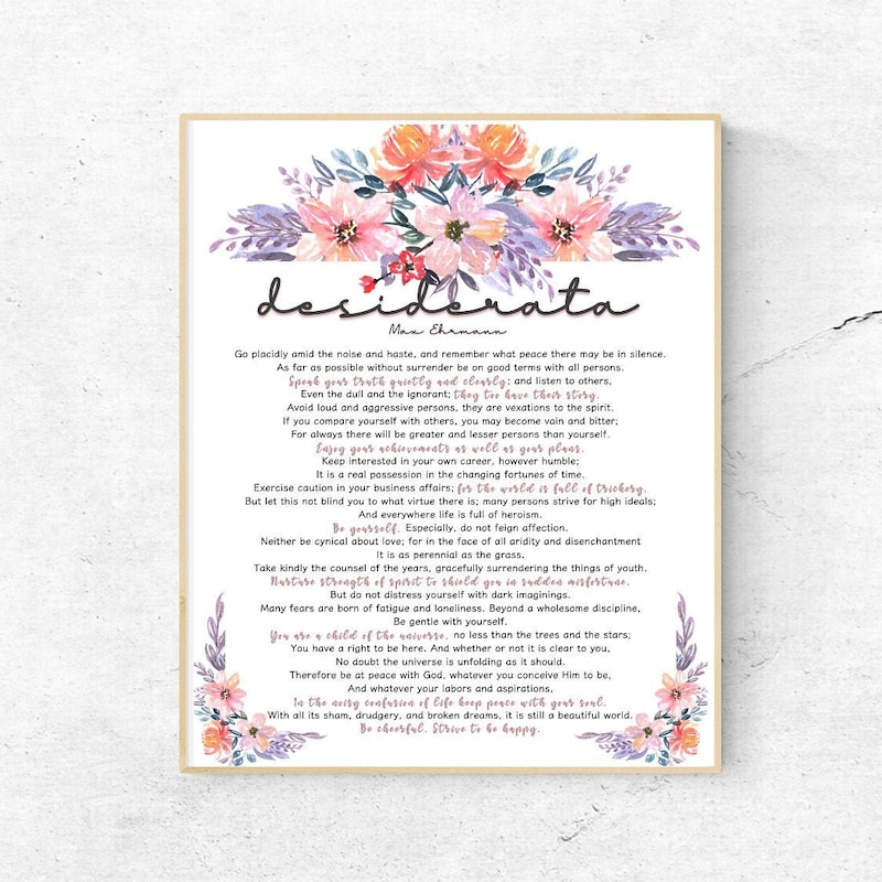 Max Ehrmann Poem - Etsy