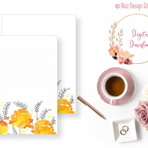 Printable Stationery Floral Stationery Writing Paper | Etsy