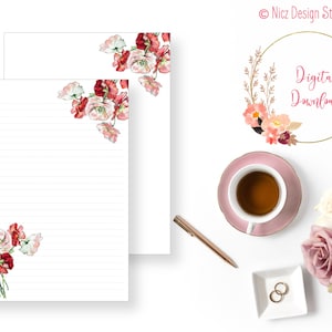Printable Stationery Floral Stationery Writing Paper | Etsy
