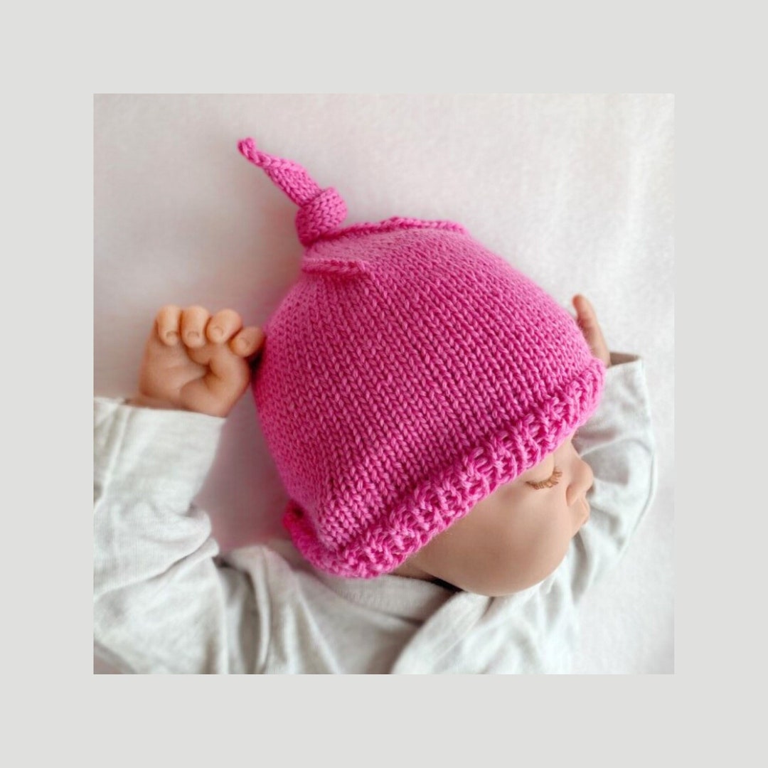 Knot Hat for Newborn Baby Hospital Hat Hand Knit Wool Beanie for Baby ...