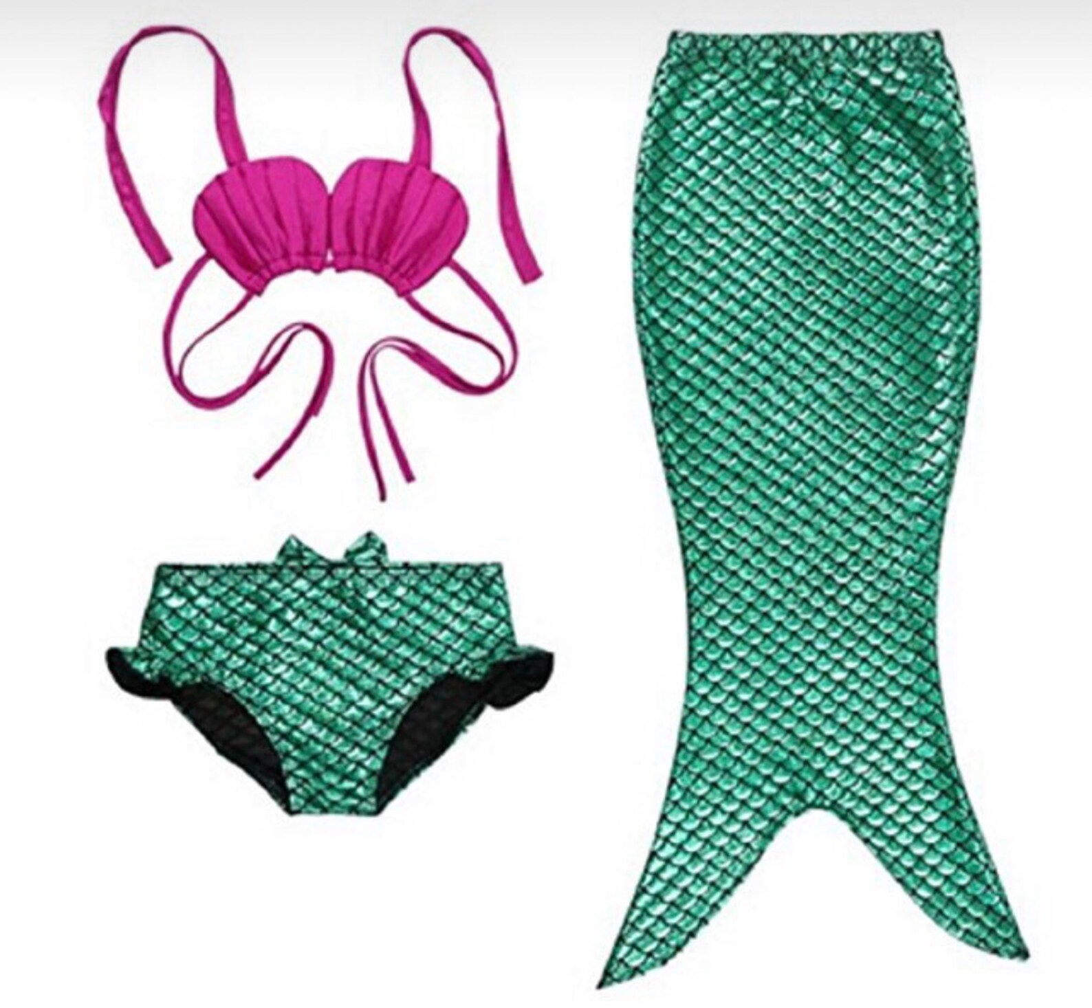 Kids 3pc Mermaid Bathing Suit - Etsy