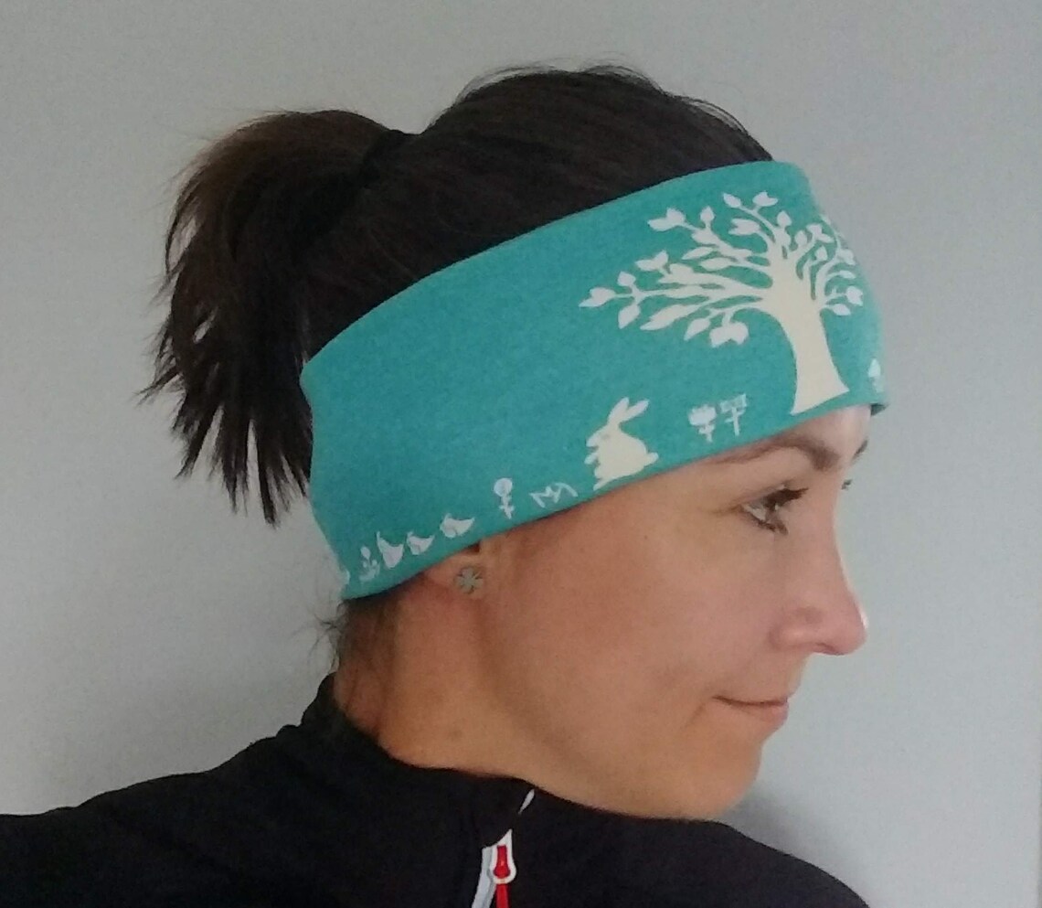 Winter Wide Sports Headband Blue Winter Landscape Organic - Etsy UK