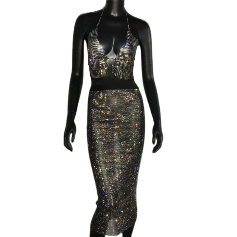 Euphoria Maddy Perez Prom Outfit Crystal Mesh Halter Bralette - Etsy