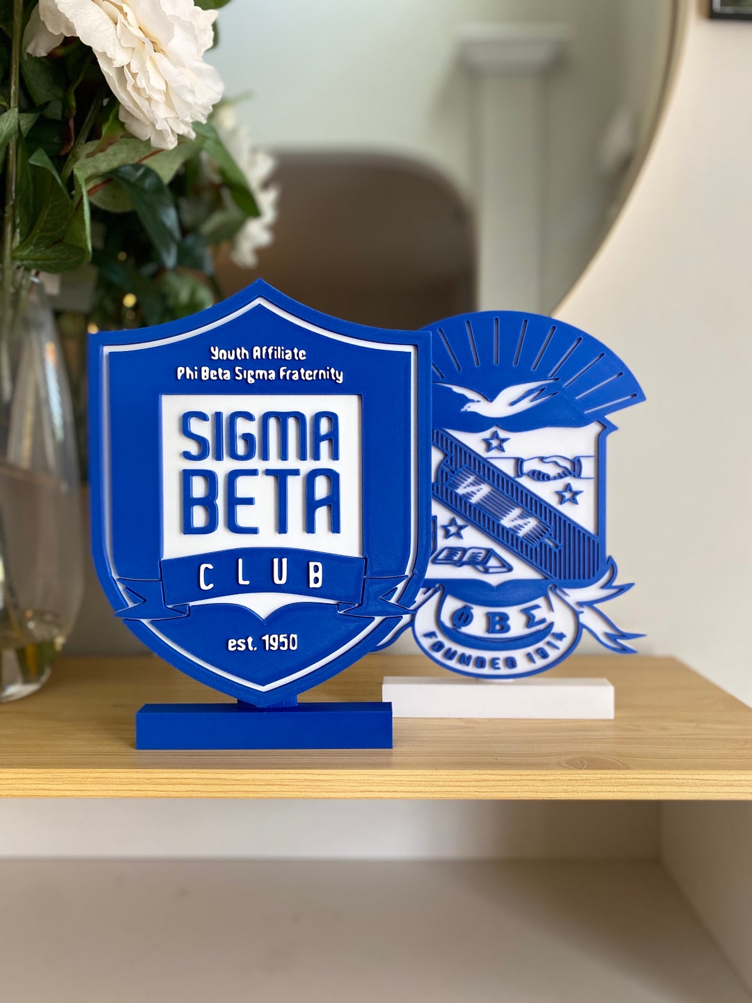 12” 3D Sigma Beta Club a Youth Affiliate of Phi Beta Sigma Shield Desk ...