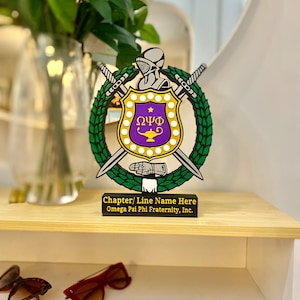 11.5” ” 3D Omega Psi Phi Inc 1911 Shield Desk Sign Paraphernalia (black ...