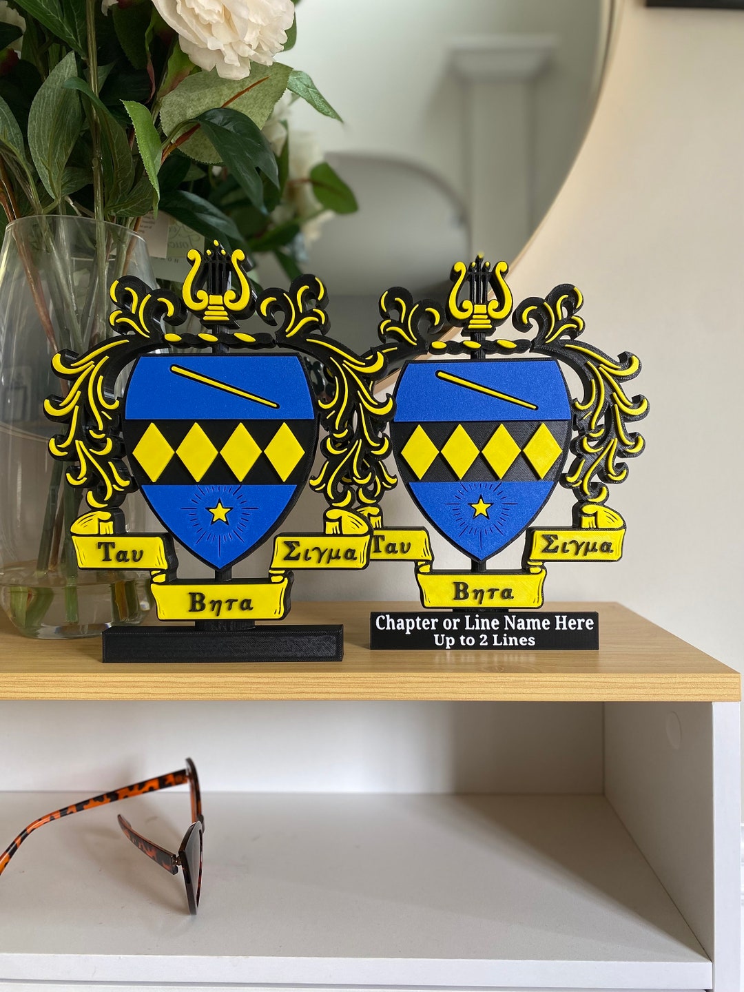 11" 3D Tau Beta Sigma Inc Shield Desk Sign - Etsy