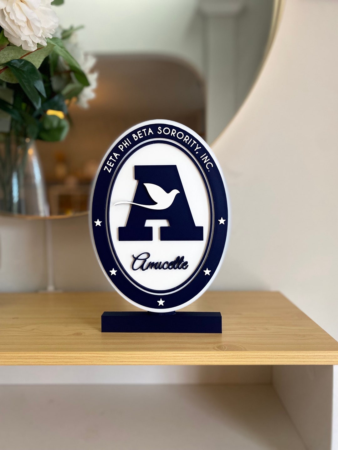 10" 3D Amicettes Club of Zeta Phi Beta a Youth Affiliate Shield Desk ...