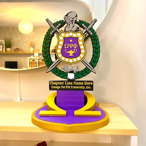 11.5” ” 3D Omega Psi Phi Inc 1911 Shield Desk Sign Paraphernalia (black ...