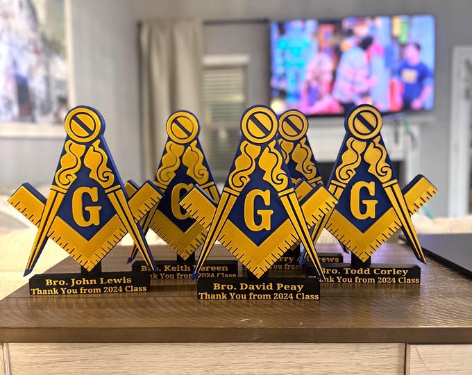 11” 3D Freemasonry Masonic Crest Desk Signs - Etsy