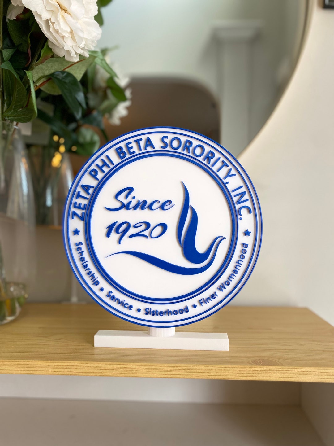 Large 10 to 12 Inch 3D Zeta Phi Beta Sorority Inc Desk Sign Seal - Etsy