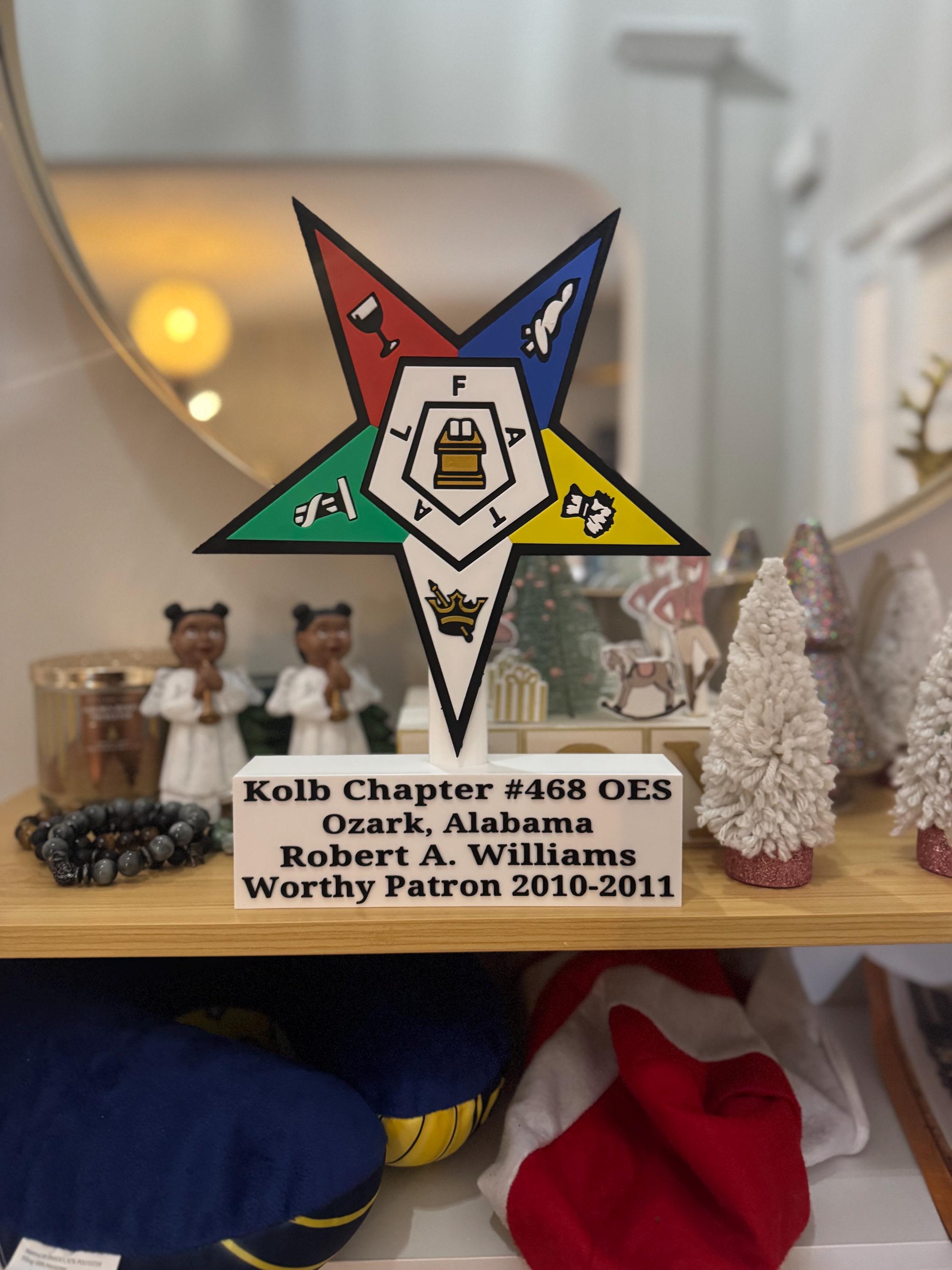 11” 3D Eastern Star Crest Desk Signs - Etsy