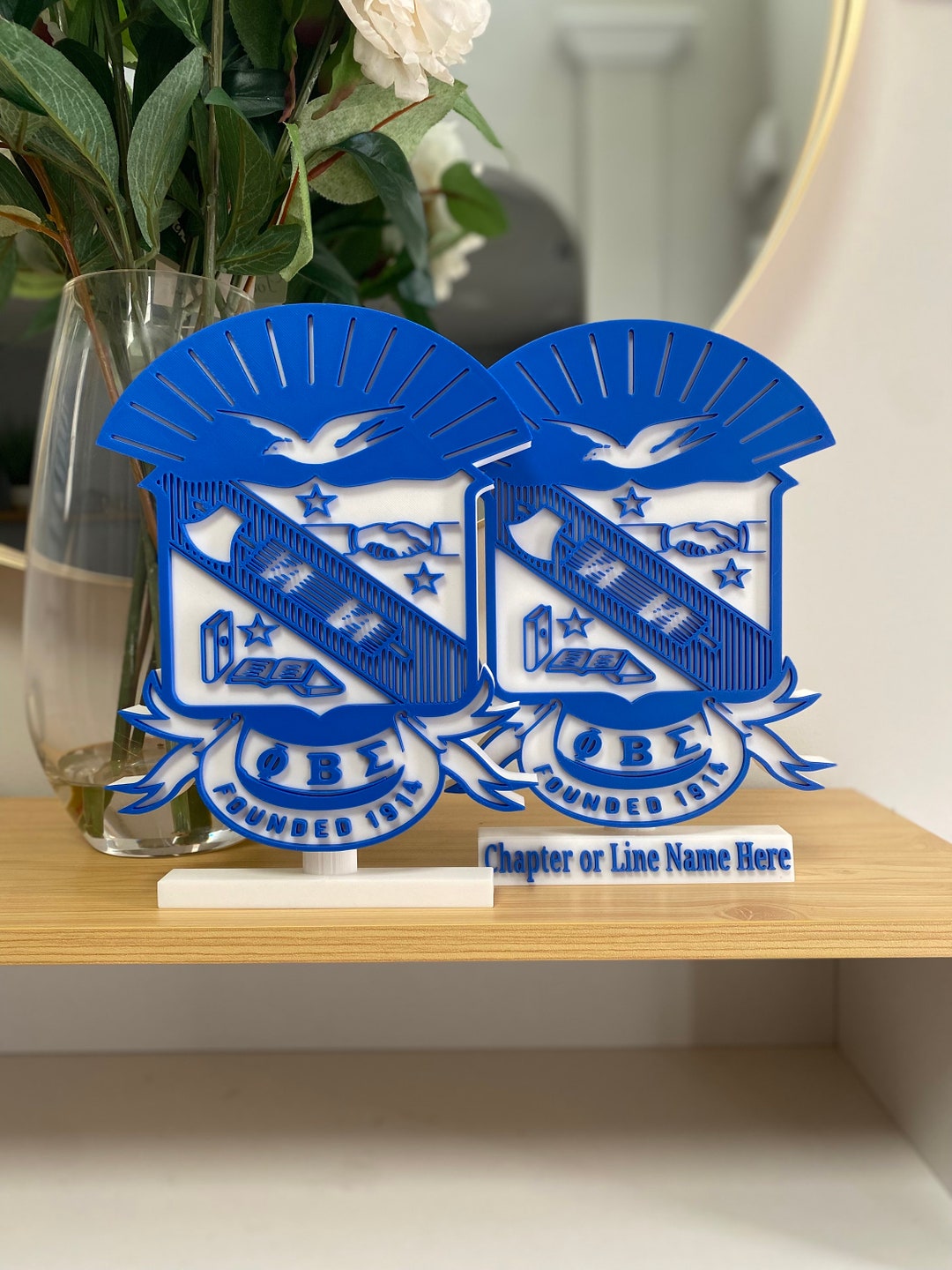 11.5” 3D Phi Beta Sigma Shield Desk Sign - Etsy