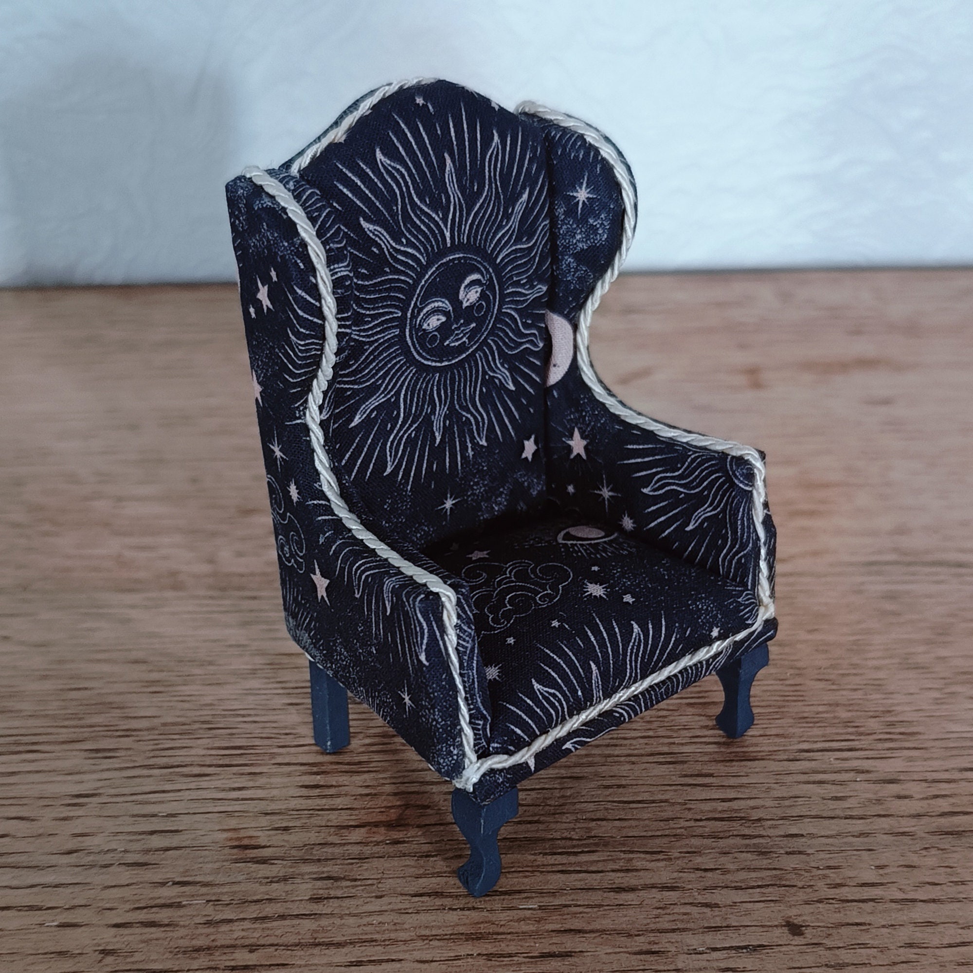 Astrology Miniature Chair Sun, Moon & Stars dollhouse 1/12 Scale Queen ...