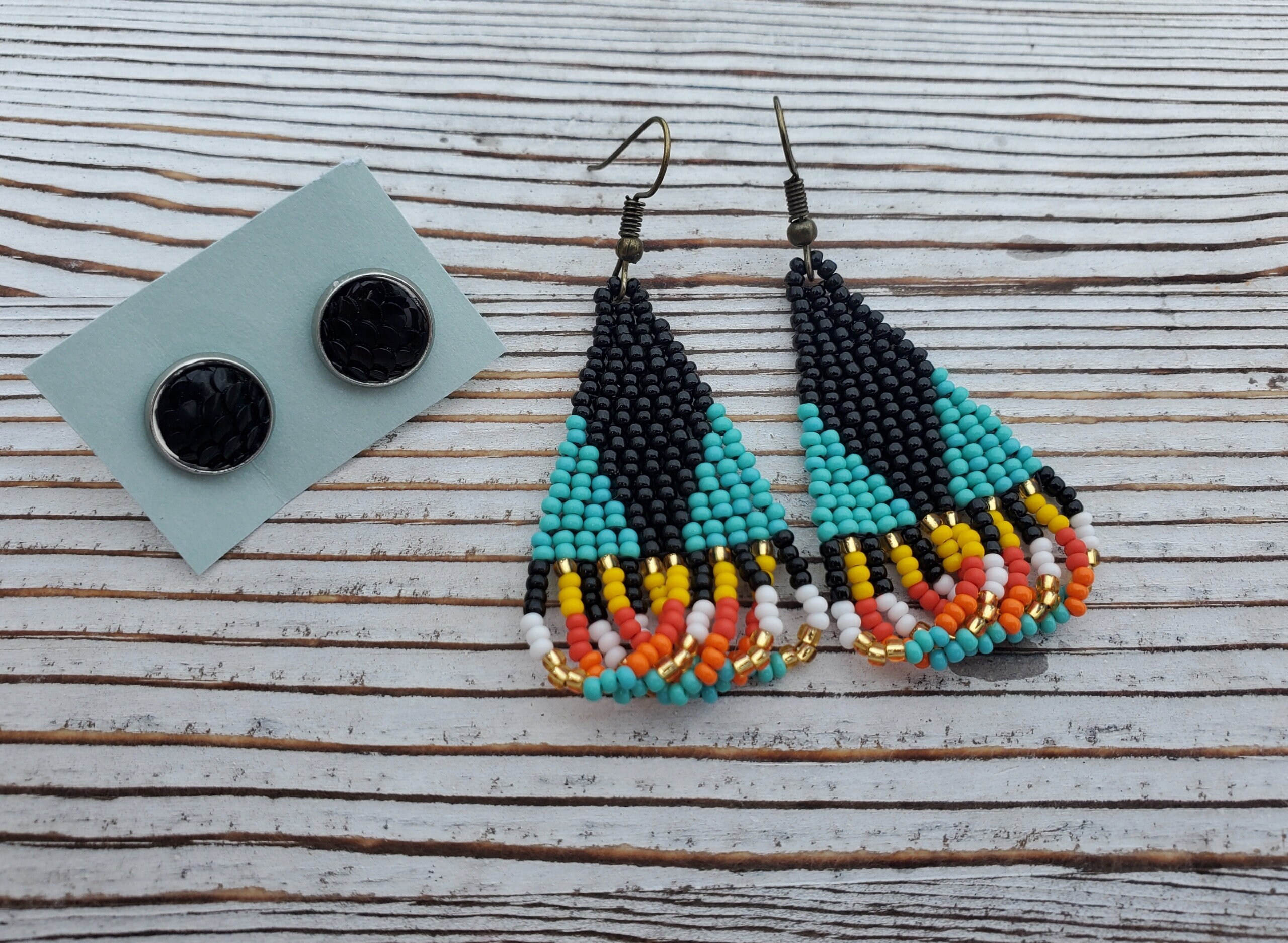 Alaska Native Beaded Earringteal Dazzle - Etsy