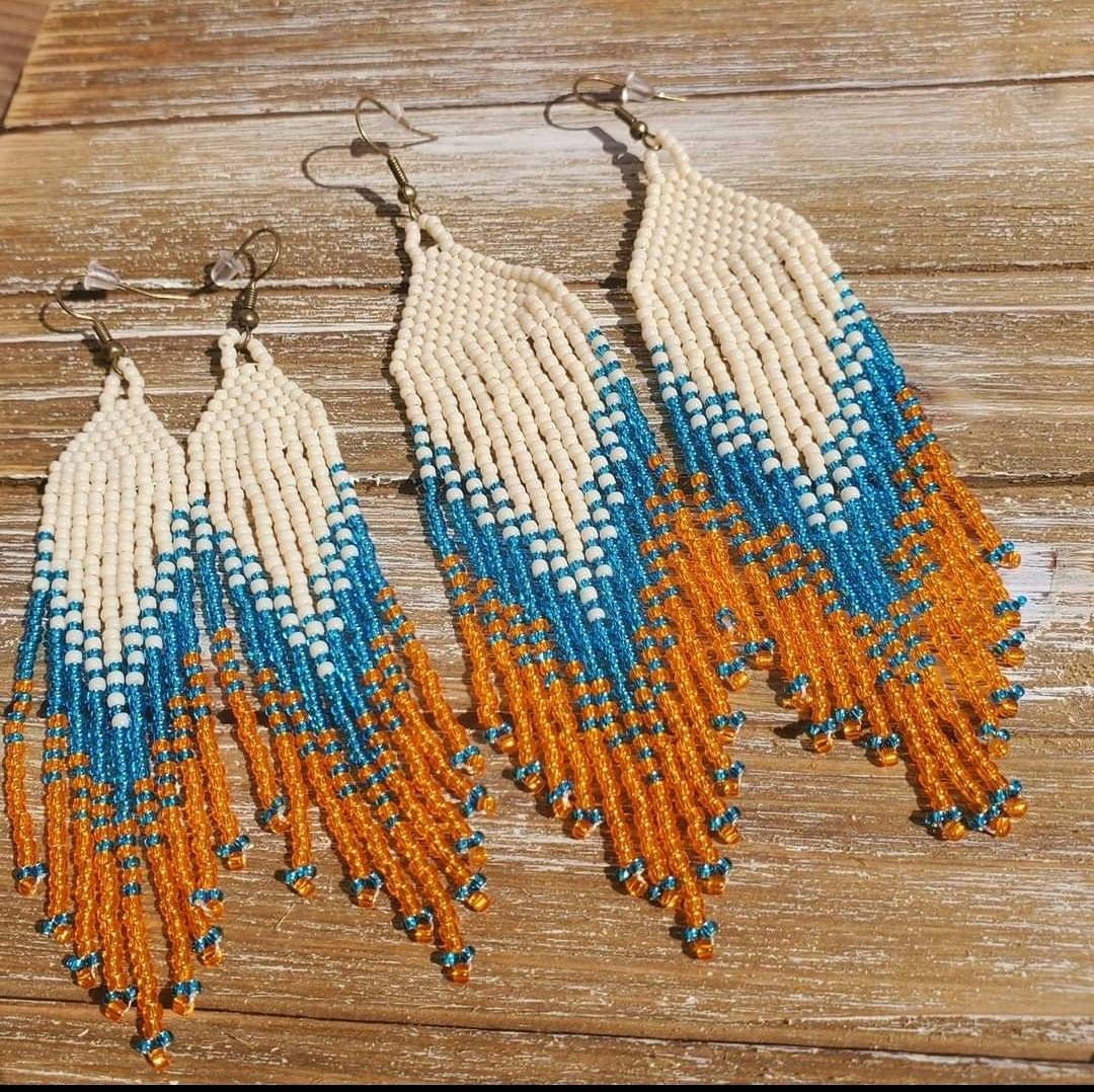 Alaska Native Beaded Earrings ( Ocean Teal) - Etsy